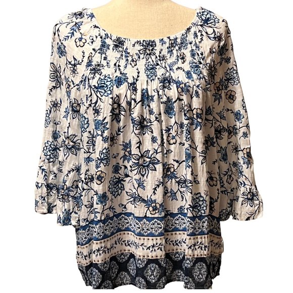 croft & barrow | Tops | Croft Barrow Print Peasant Top Nwot | Poshmark